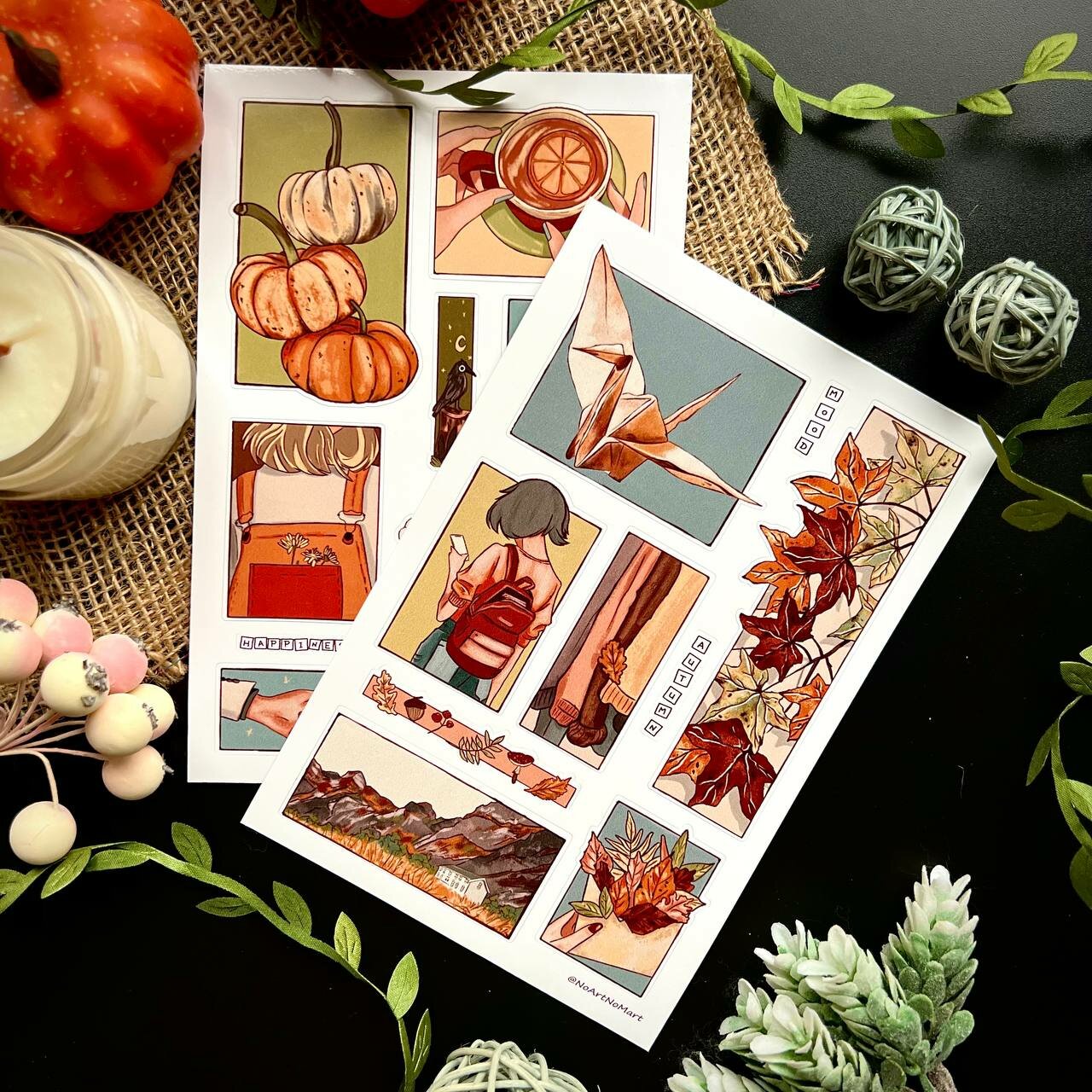 Стикеры "Осенние" 2 шт. 18*12 см