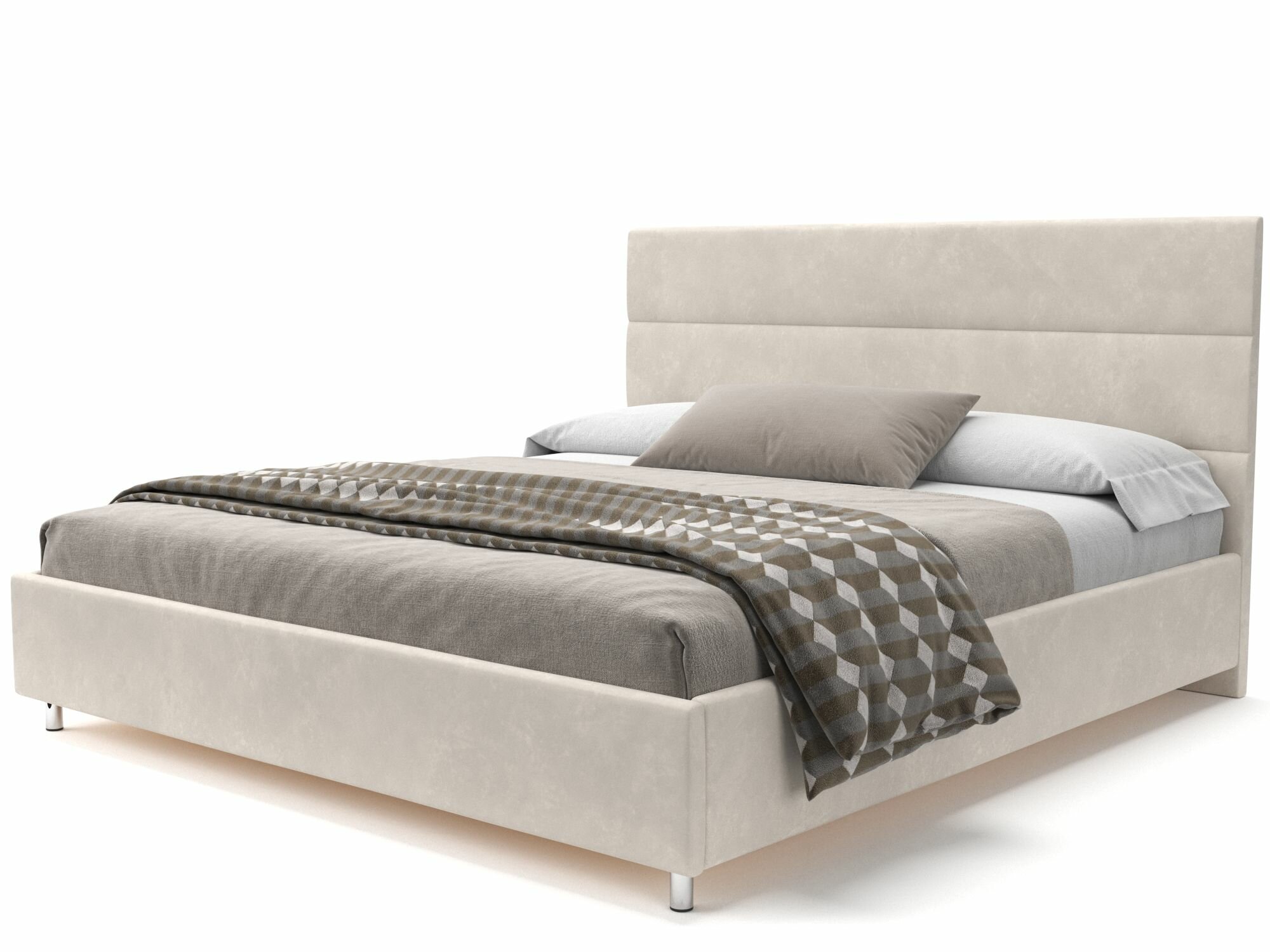 Кровать двуспальная 140х200 Soft Element София Ivory, с мягким изголовьем, с подъемным механизмом, с ящиками, велюр