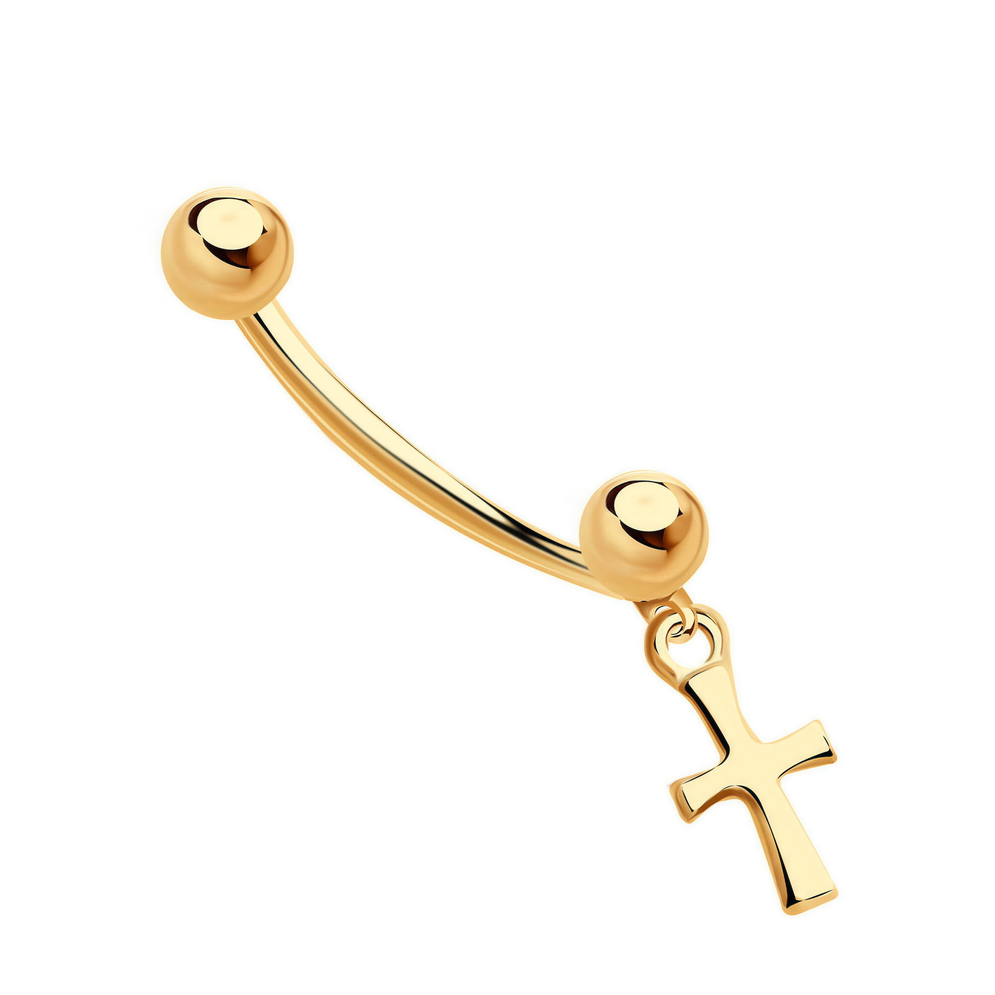 Пирсинг в пупок, красное золото, 585 проба