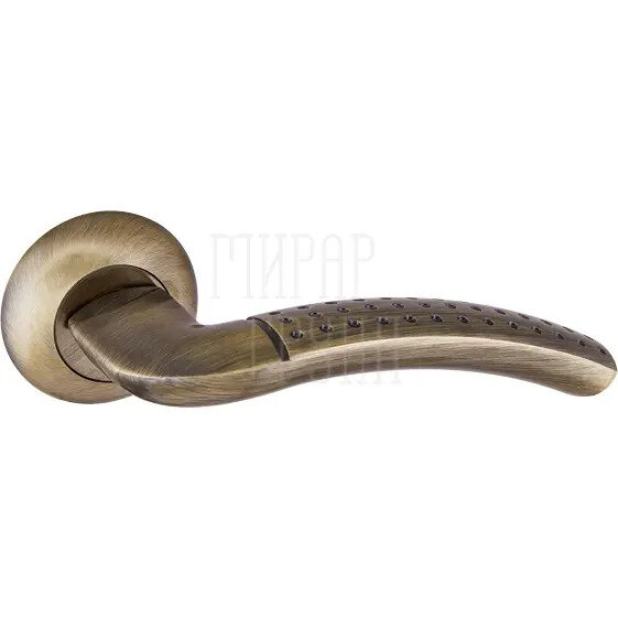 Дверная ручка Punto (Пунто) на круглой розетке "LOGICA" TL зеленая бронза (105)