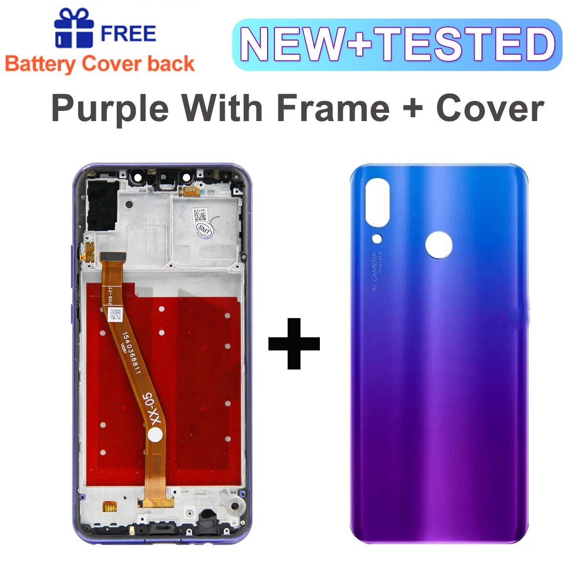 Экран Nova 3 с рамкой для Huawei nova 3 PAR-LX1M PAR-LX9, ЖК-дисплей, сменный Purple With Frame