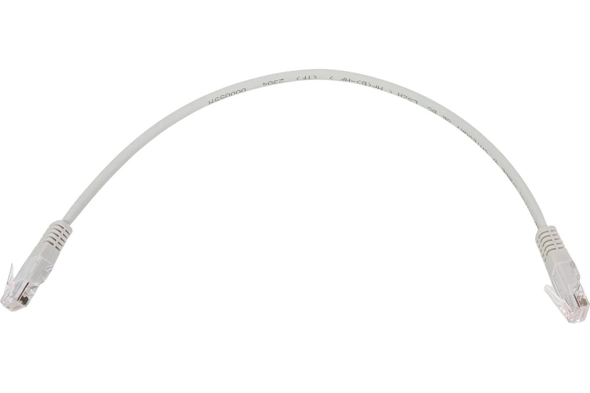 NETLAN U/UTP 4 пары Cat5e LSZH серый кабель 0,3м EC-PC4UD55B-BC-LSZH-003-GY-10