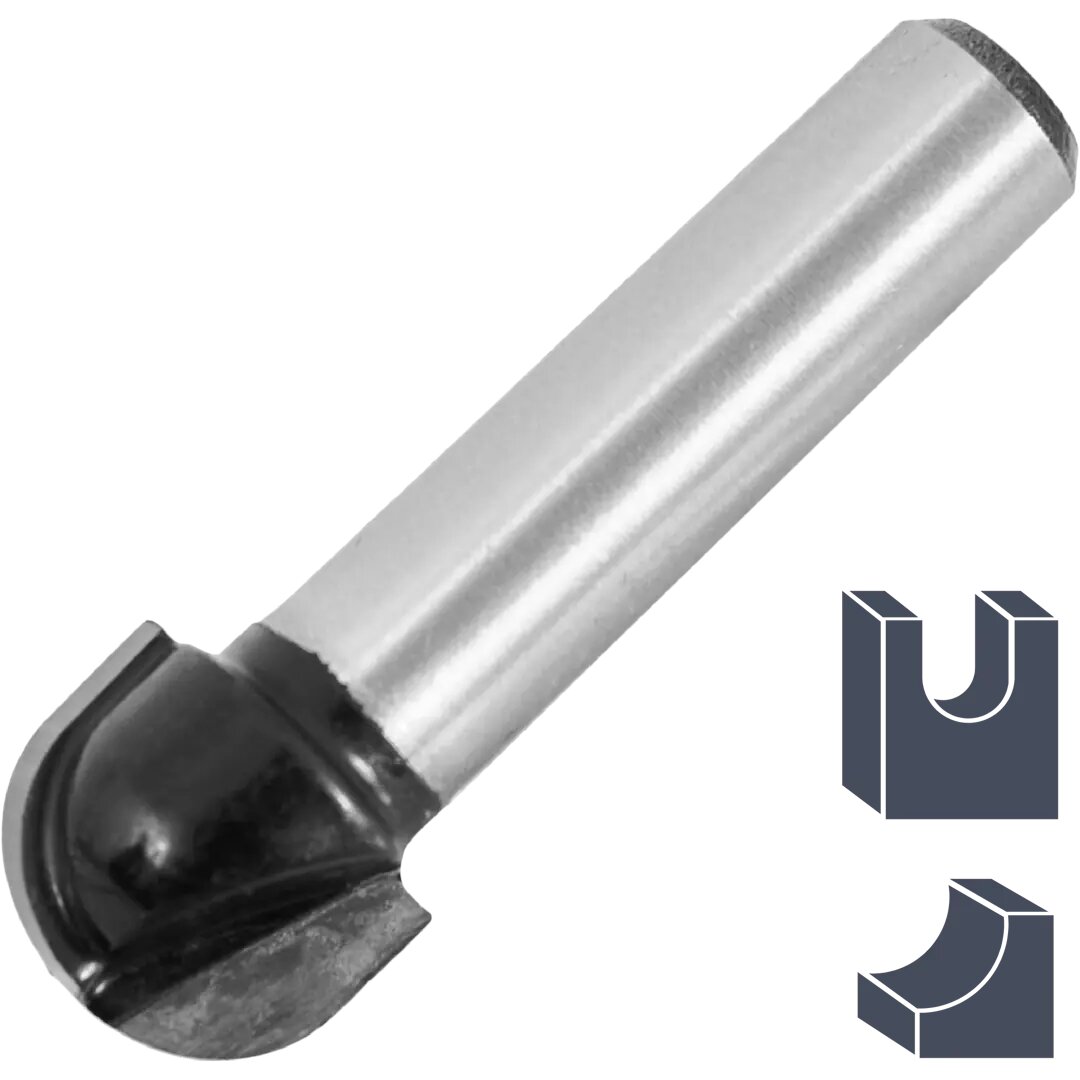 Фреза пазовая галтельная по дереву 1411307 12.7x10 мм