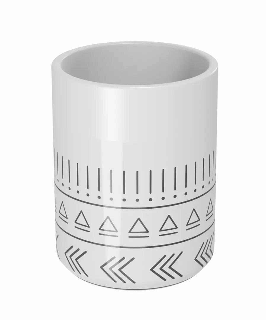 Стакан для зубных щеток Lemer Snow керамика цвет бело-черный