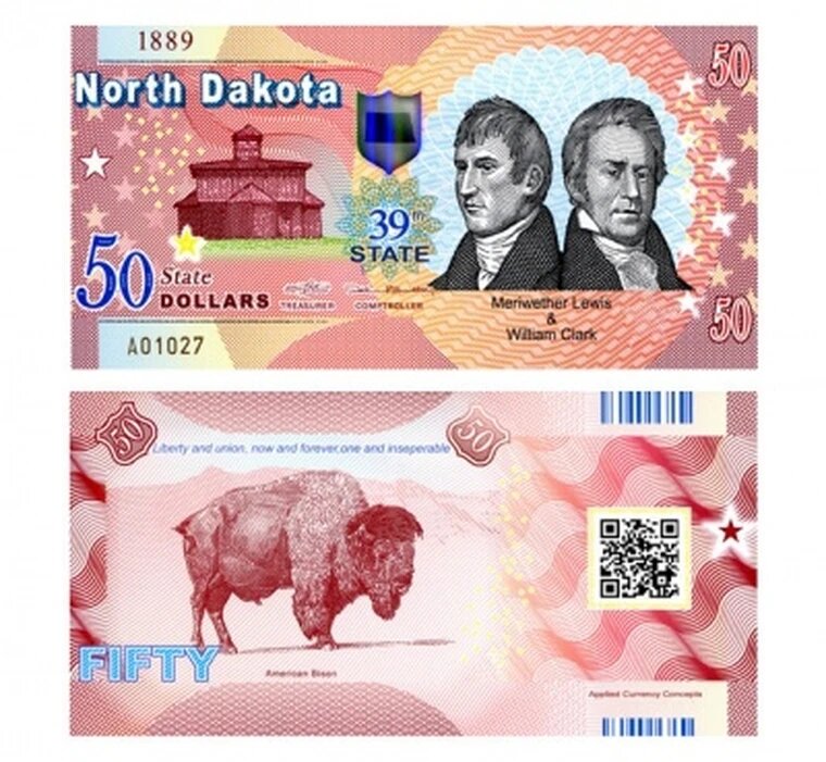 50 долларов 2016 North Dakota США, фэнтези, сувенирная копия, банкноты и купюры редкие коллекционные