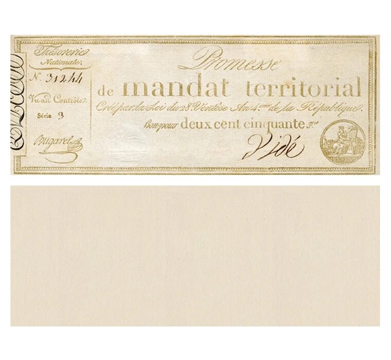 200 франков 1796 Франция, Территориальный мандат, сувенирная копия, банкноты и купюры редкие коллекционные