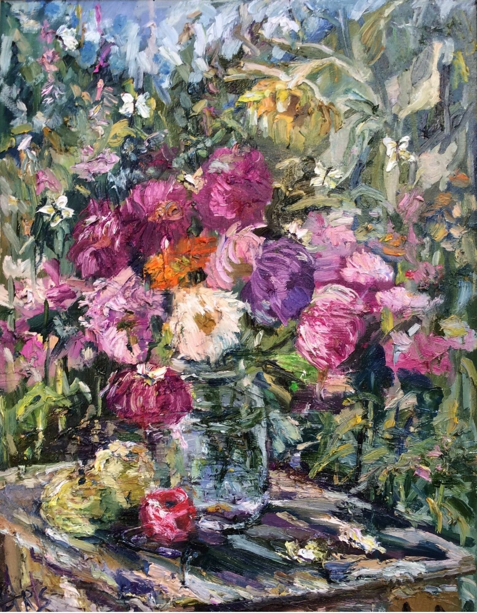 Ольга Симонова, Летний натюрморт. Бабочки и астры