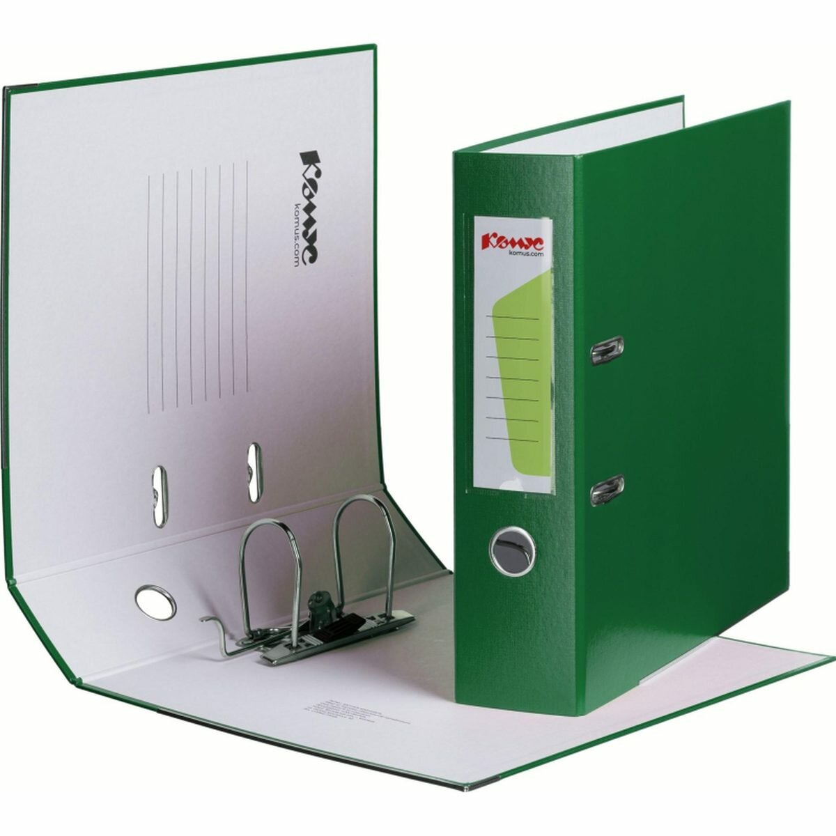 Папка-регистратор Комус Экономи (80мм, А4, до 600л.) зеленая (1017485)