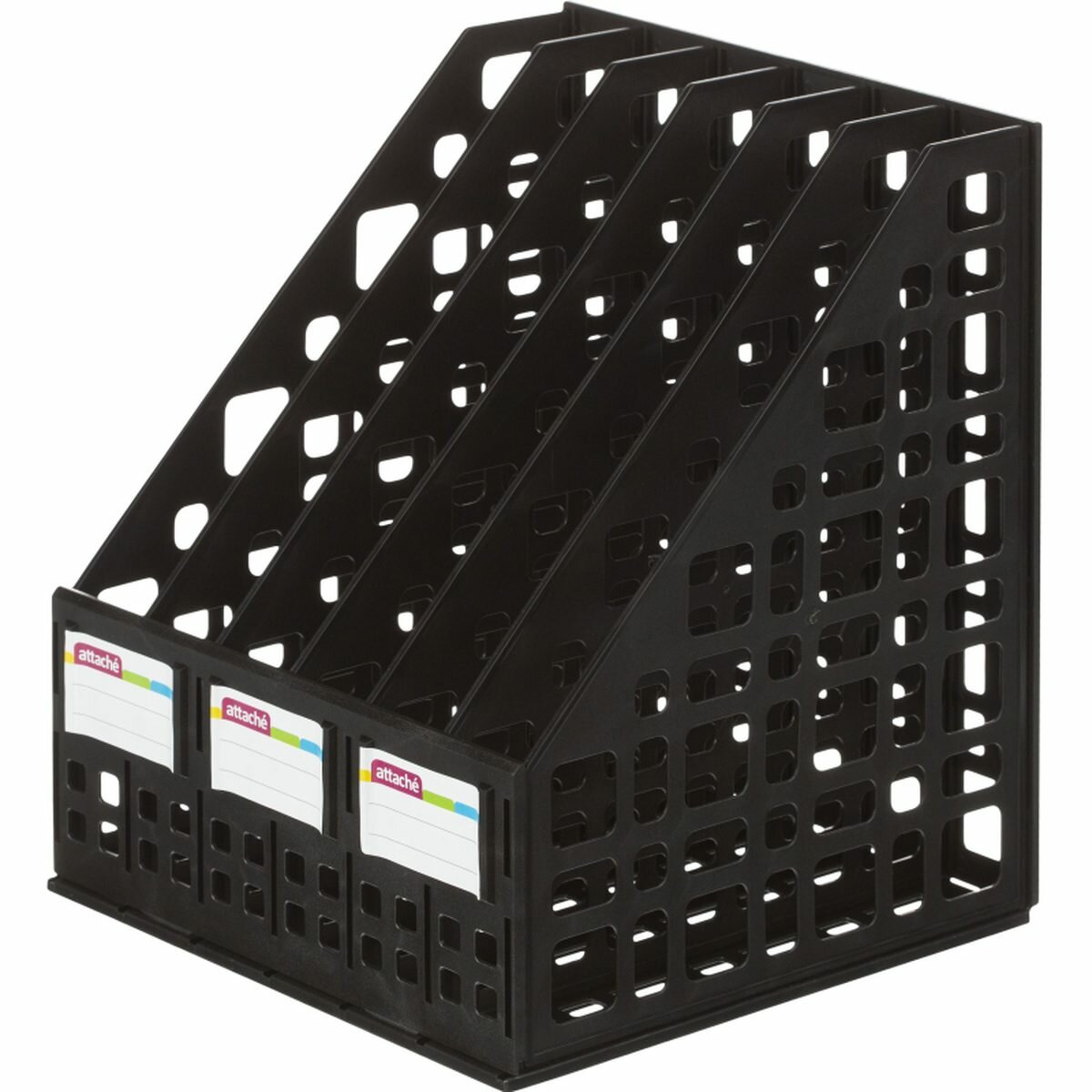 Лоток для бумаг вертикальный Attache, 240мм, 6 отделений, черный