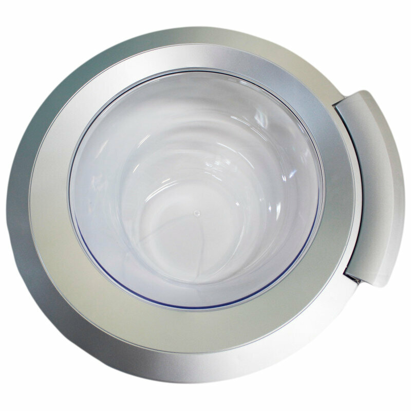 Люк для стиральной машины Bosch, Siemens, Neff, Gaggenau в сборе, серебро, пластиковое стекло 704287