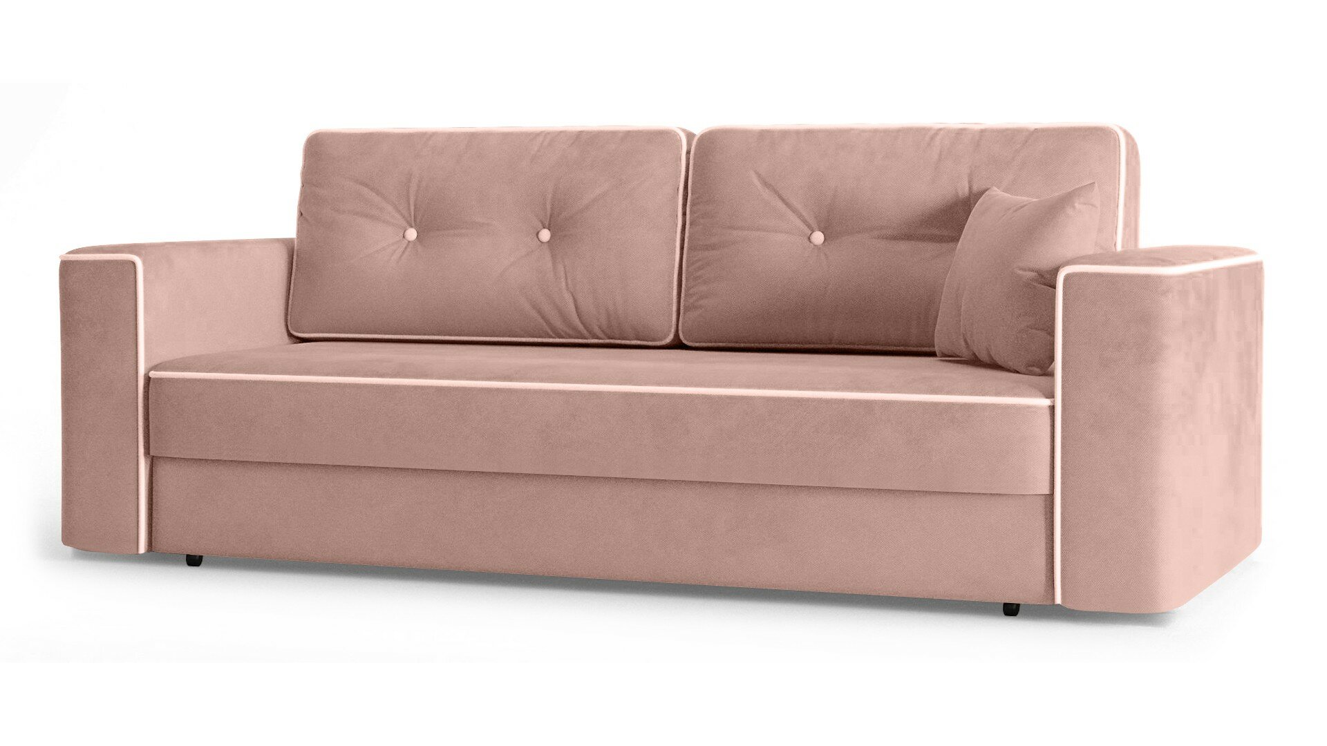 Диван Принстон Лайт Vivaldi 27 NOW 240x94x80 см, розовый Велюр, еврокнижка Фиеста