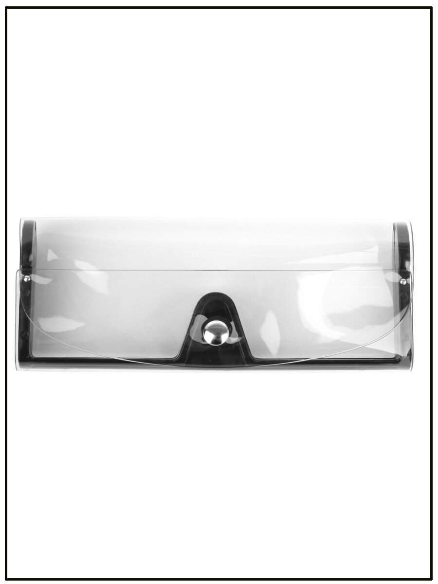 Футляры для очков FM A111 BLACK Широкие, пластиковый, застежка на кнопке