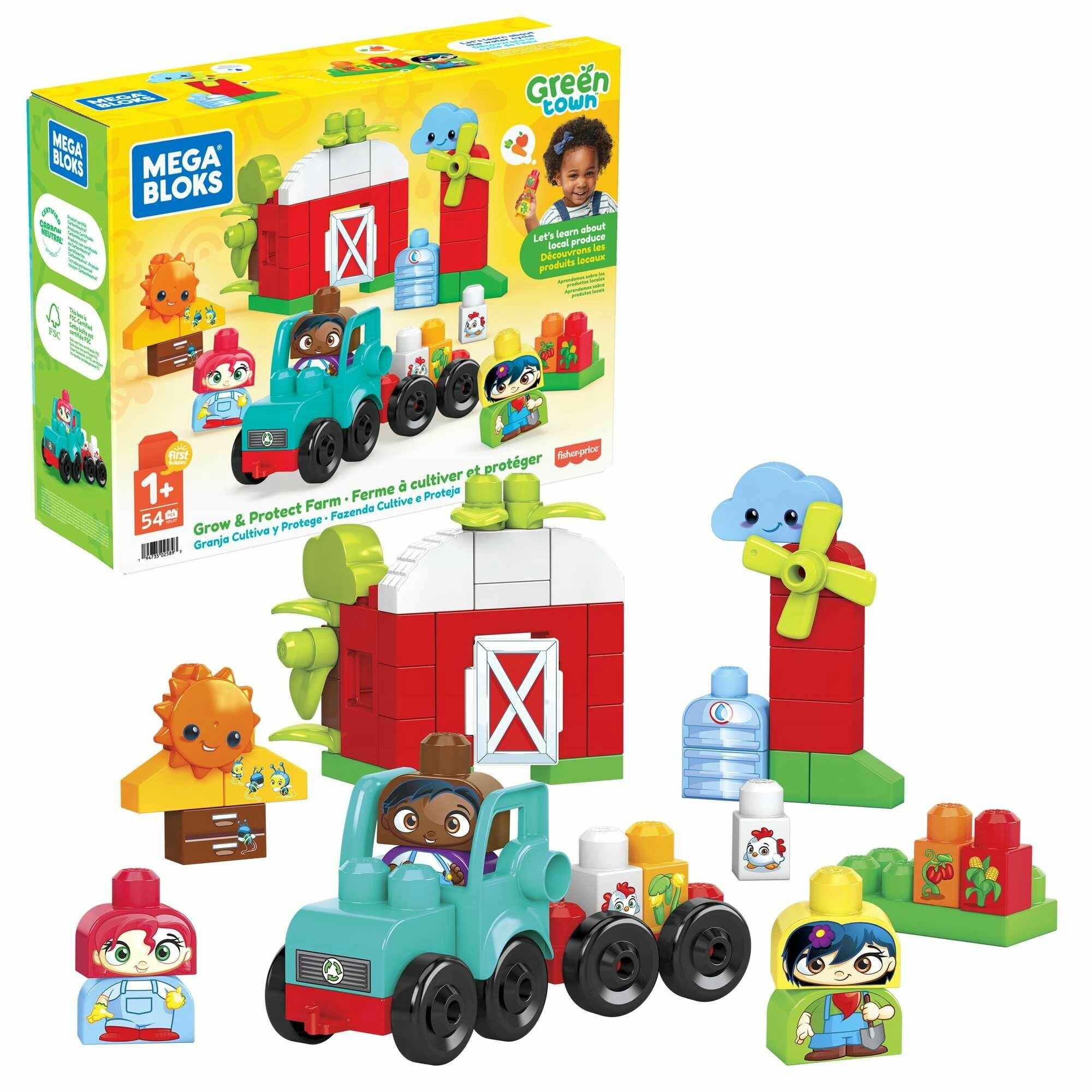 Конструктор Mega Bloks - Набор Экоферма 54 элемента - Мега Блокс HDL07