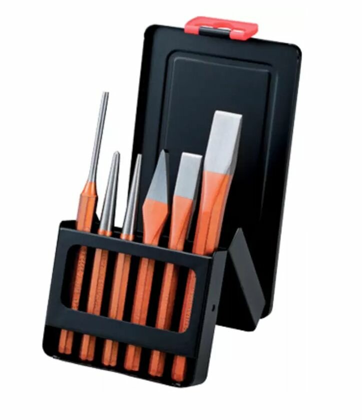 Набор зубил, выколоток и кернов Licota APH-10004, 6 предметов