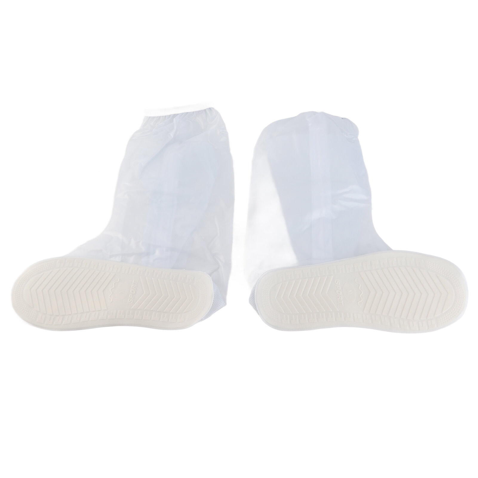 Прозрачные многоразовые водонепроницаемые бахилы до колена с боковой молнией для мужчин и женщин.