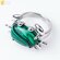 Кольцо CSJA Jewelry, ширина 14 мм, изумрудный