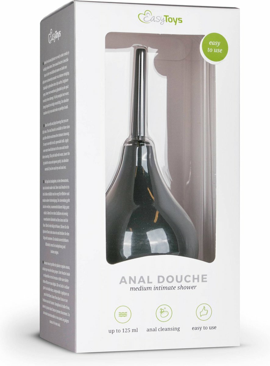 Анальный душ Easy Toys Black Anal Douche, Medium, для очищения и удовольствия, черный, 125 мл