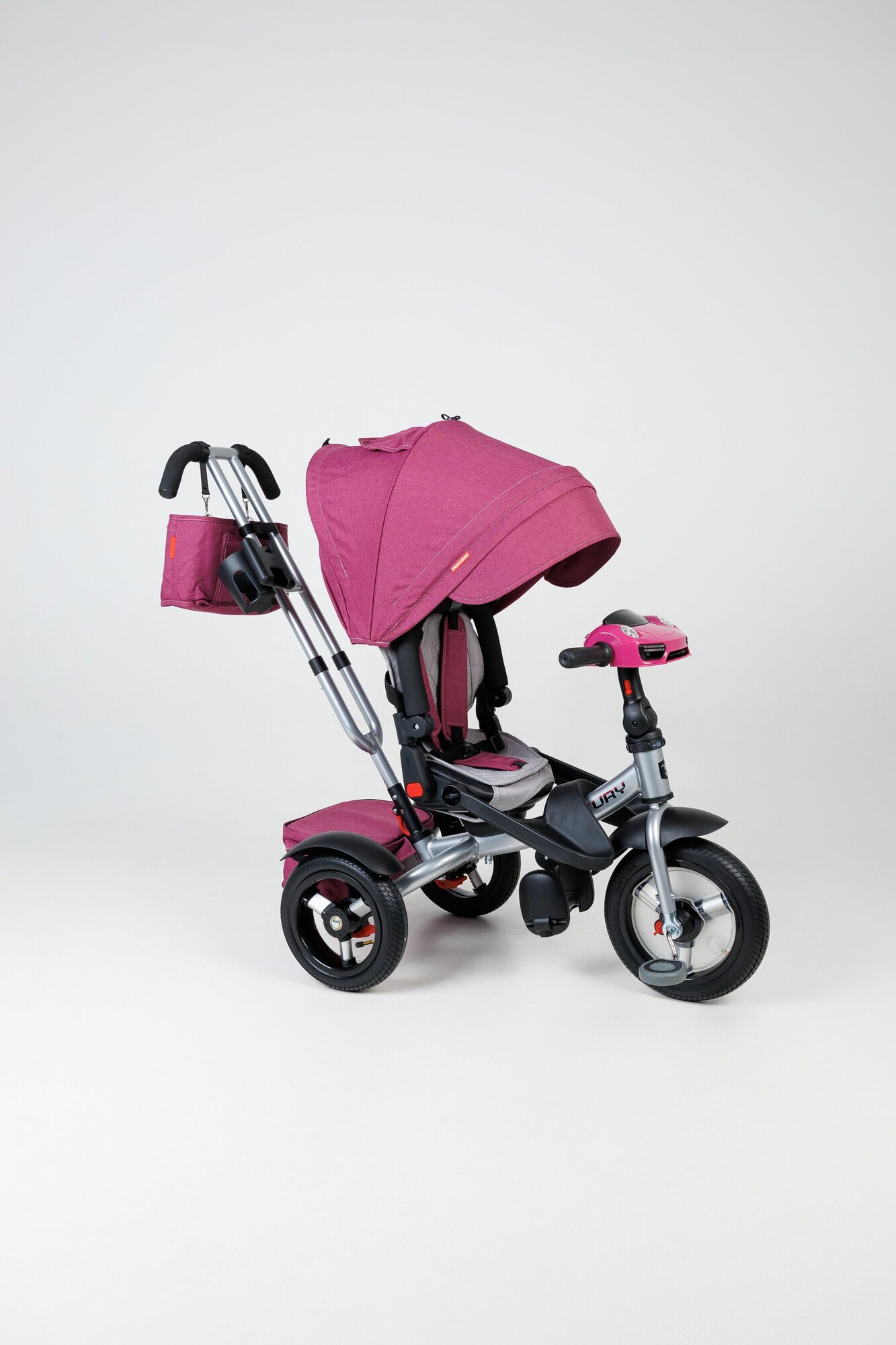 Детский трехколесный велосипед с ручкой Tech Team Luxury Music PRO фиолетовый 2025