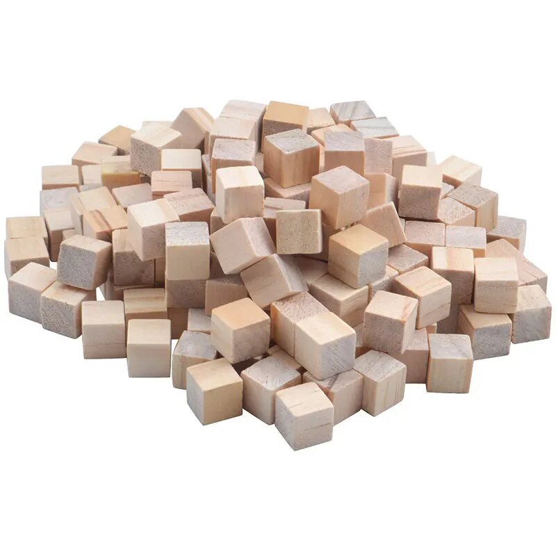Незавершенные деревянные кубики из березы для творчества 20pcs 2x2cm