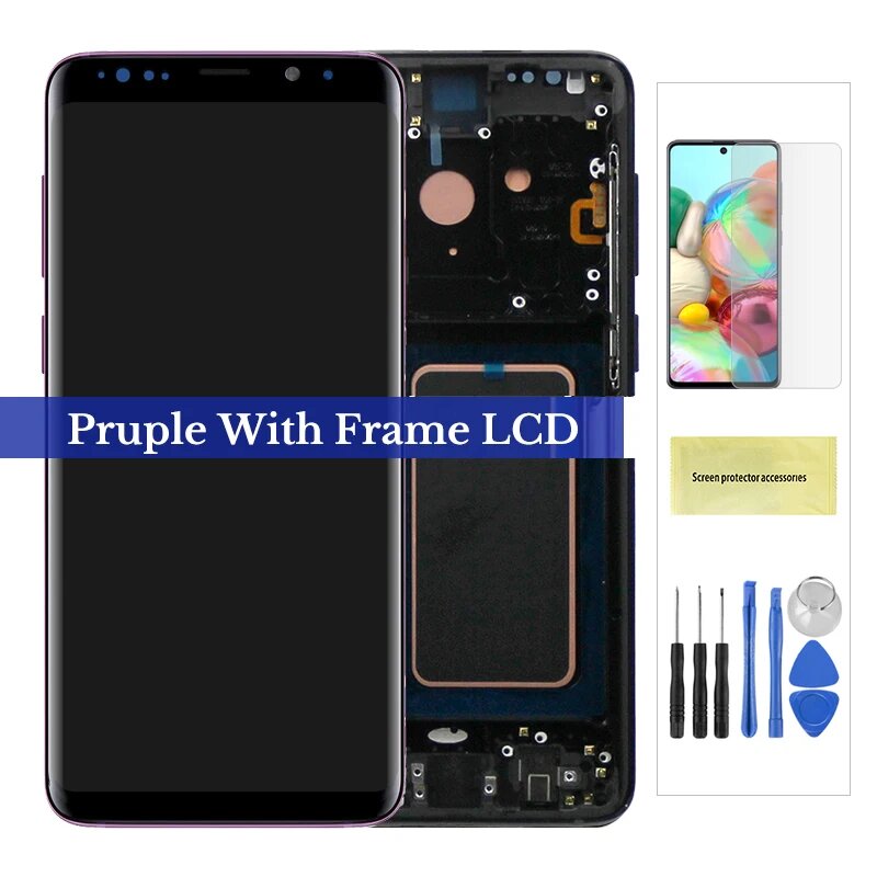 S9Plus Super AMOLED-экран для Samsung Galaxy S9 Plus ЖК-дисплей G965F G9650, AMOLED Purple Frame