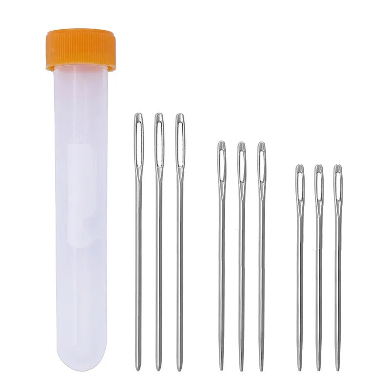 Набор швейных игл из стали с большими глазами 5.3 мм, 6 мм, 7 мм