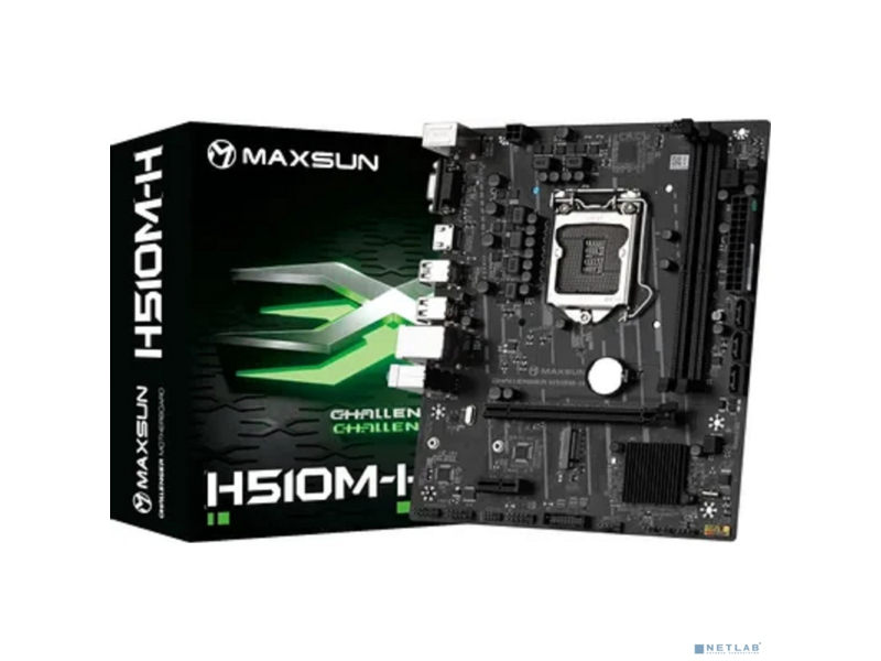 MAXSUN MS-Challenger H510M-H (Socket 1200, mATX, H470, 2*DDR4, VGA/HDMI, 3*SATA3, 1*M.2, 1*PCIEx16/1*PCIEx1, 6*USB 2.0, 2*USB 3.2 Gen1, LAN 1*1G, RTL)