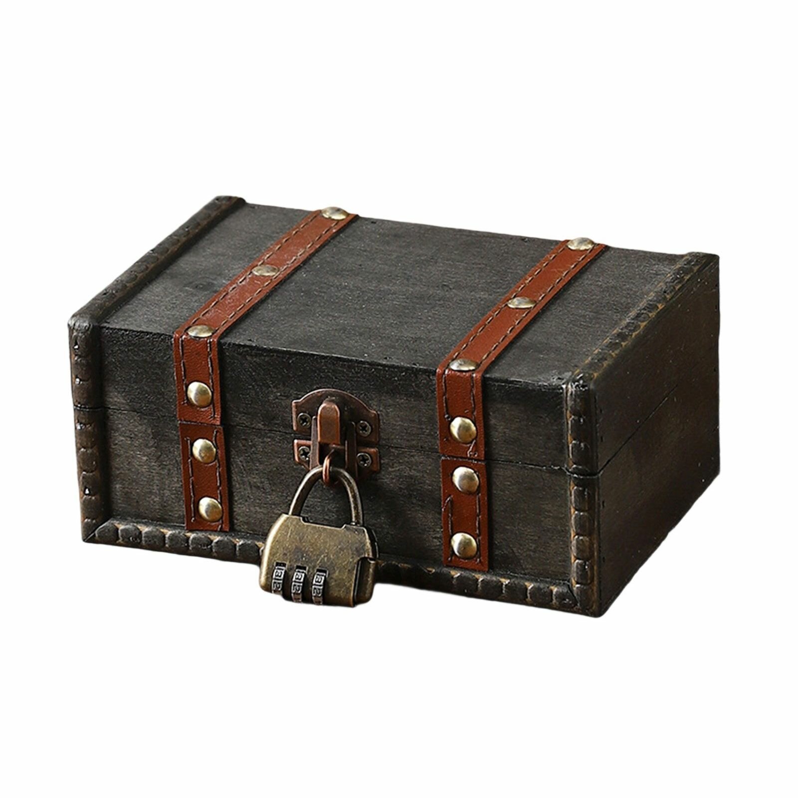 Деревянный сундук с замком в винтажном стиле для организации доме и офисе