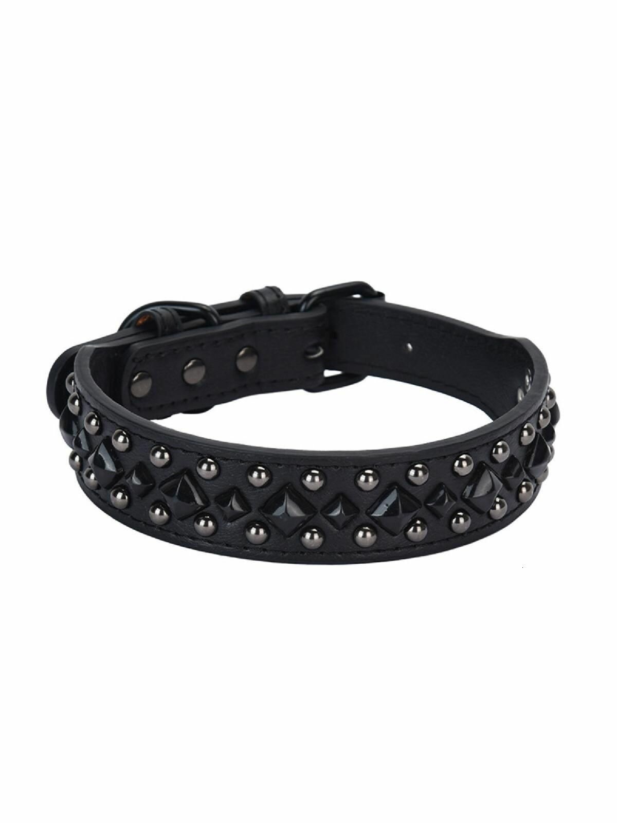 Фурнитура для ошейников и поводков, Ошейник для домашних животных в стиле панк-Черный-XL