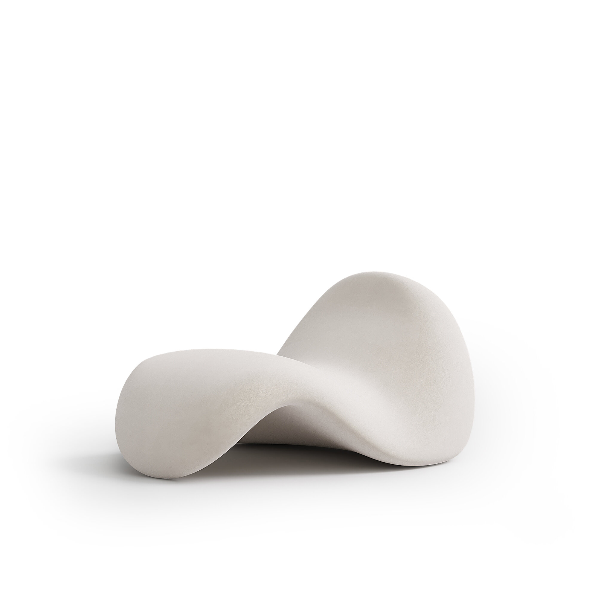 Шезлонг Nerpa, замша, белый