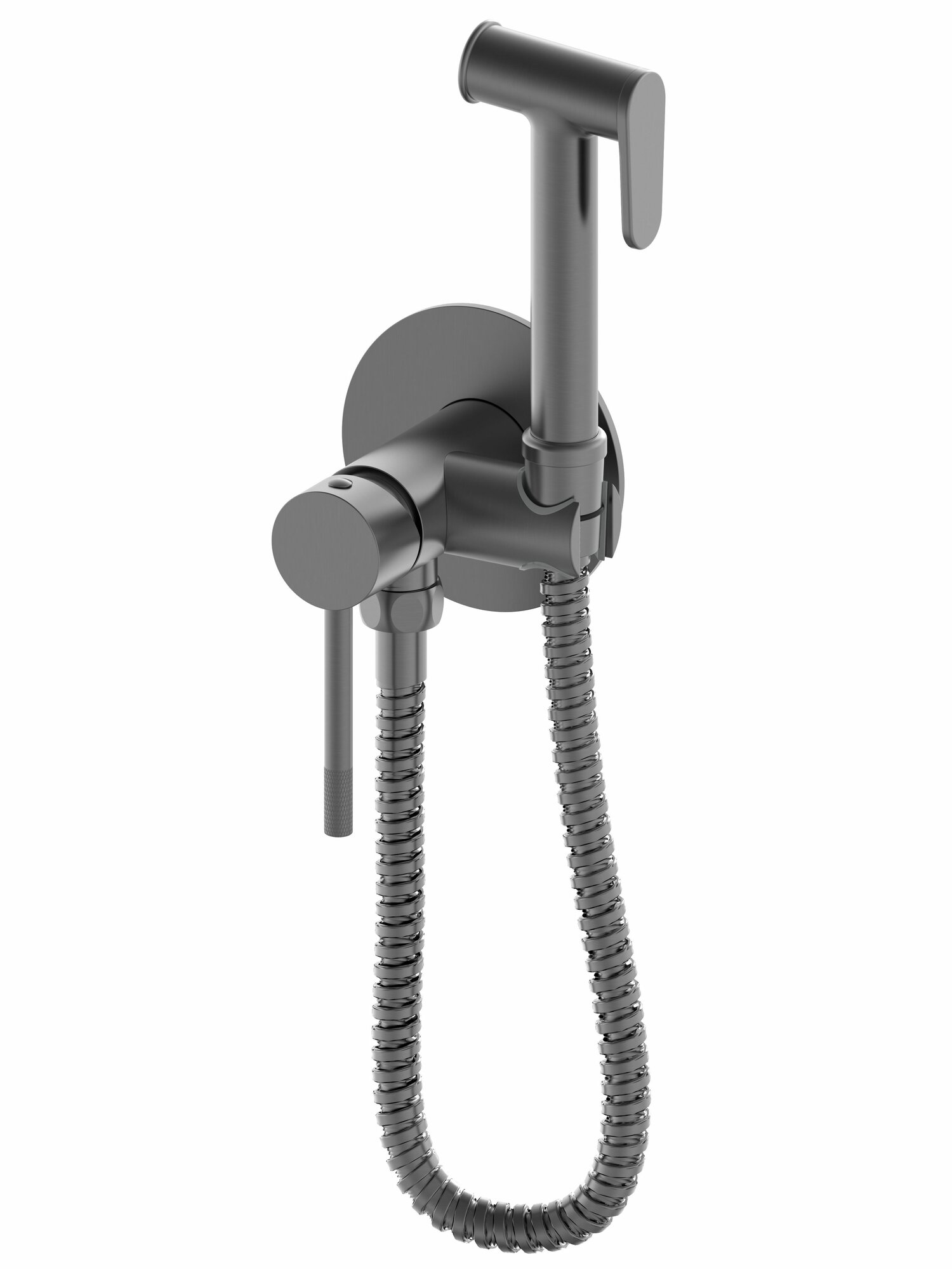 Смеситель для биде с держателем KERN 4049 вороненая сталь