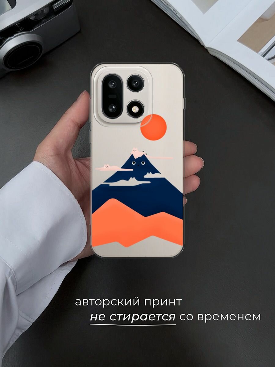 Чехол на OnePlus 15 / Ван Плас 15 с принтом Кот-гора, прозрачный — фото 1