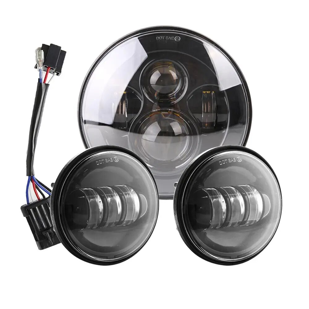 7-дюймовая LED фара с противотуманными 4.5" (Черный)