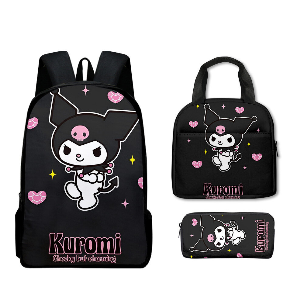 Трансграничный новый продукт, рюкзак Sanrio kuromi, школьная сумка для школьников начальной школы, детская сумка для обеда, набор пеналов