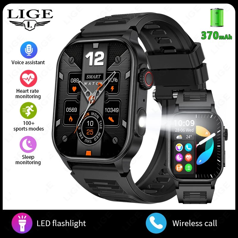 Smart Watch For Men Women 2.01" HD Display Health Monitor Sports Fitness Watches AI Voice Bluetooth Call Man Smartwatch New