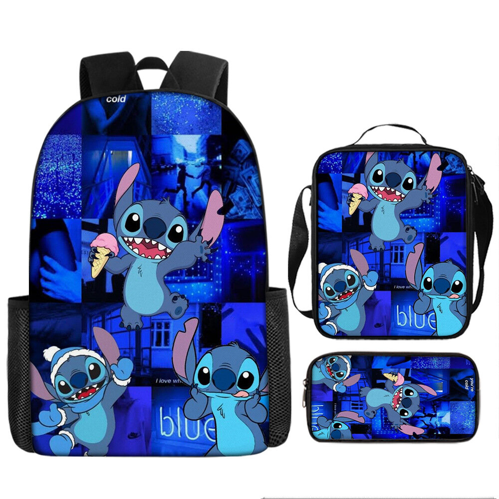 Школьная сумка Stitch Рюкзак Stitch Рюкзак Stitch Рюкзак Lilo Сумка из ткани Оксфорд Сумка для обеда Сумка-карандаш