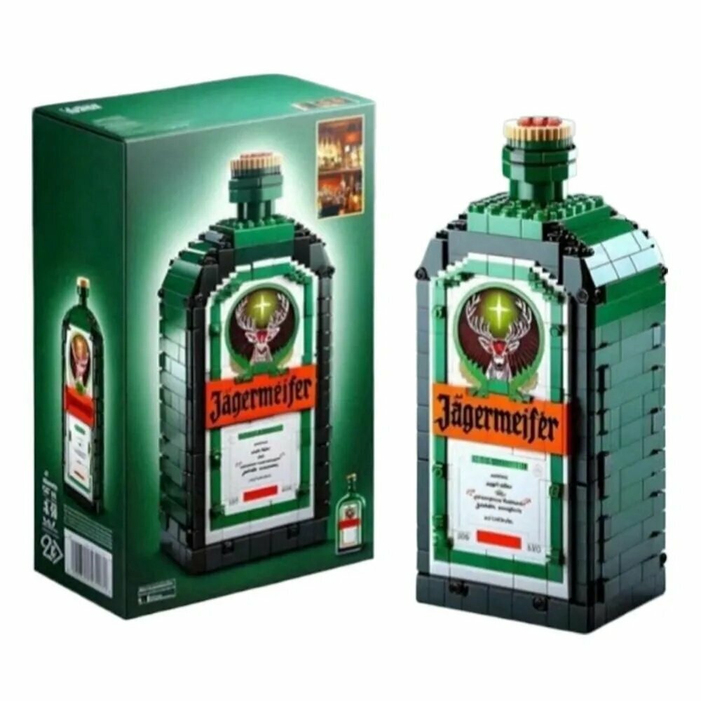 Креативный конструктор-бутылка, готовый сувенир из кирпичиков для ценителей алкоголя, оригинальный декор для интерьера