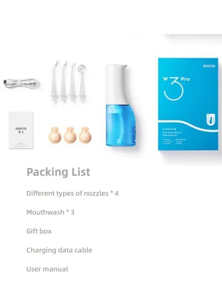 Soocas W3 PRO Ирригатор для полости рта W3 Pro Blue