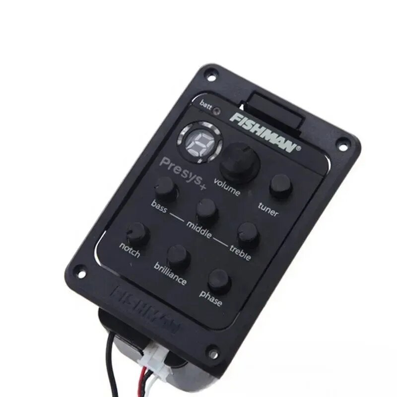 Fishman Presys+ Активный предусилитель для акустической гитары с тюнером, цвет черный — фото 1
