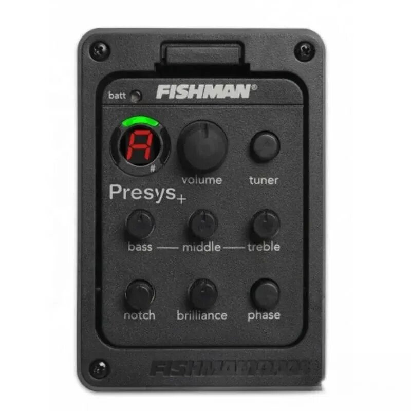 Fishman Presys+ Активный предусилитель для акустической гитары с тюнером, цвет черный