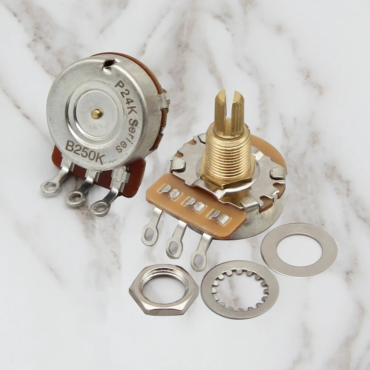 FLEOR Латунные Конденсаторы для Гитарных Потенциометров Long Shaft B250K