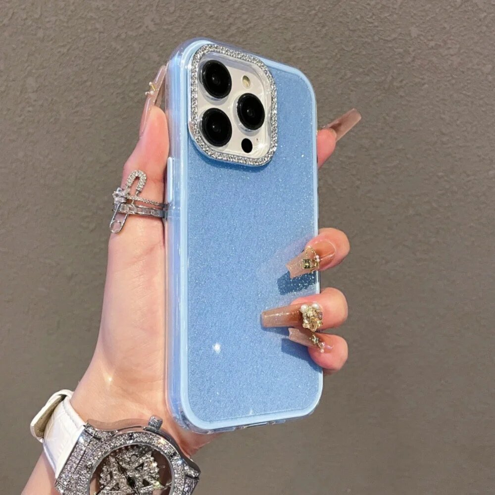 Блестящий чехол для iPhone 16 ProMax, Blue
