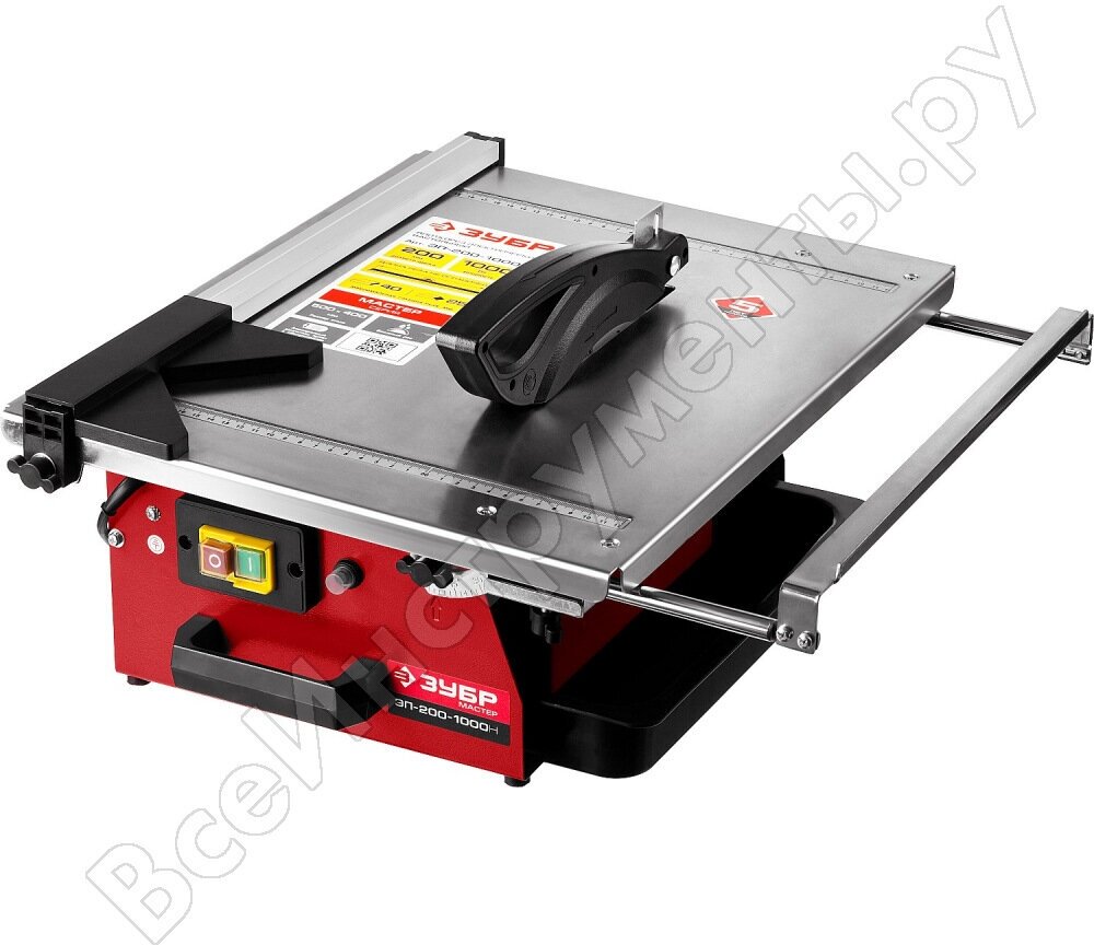 Электроплиткорез мастер ЗУБР ЭП-200-1000Н, с плиткой большинства стандартных размеров