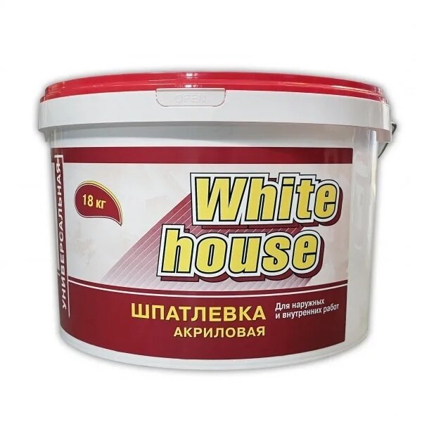 Шпатлевка Универсальная White House 3.6кг до 7мм для Внутренних и Наружных Работ, Белая.