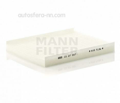 MANN FILTER CU27007 фильтр салона!\ Hyundai Santa Fe 2.0CRDi/2.4 09>
