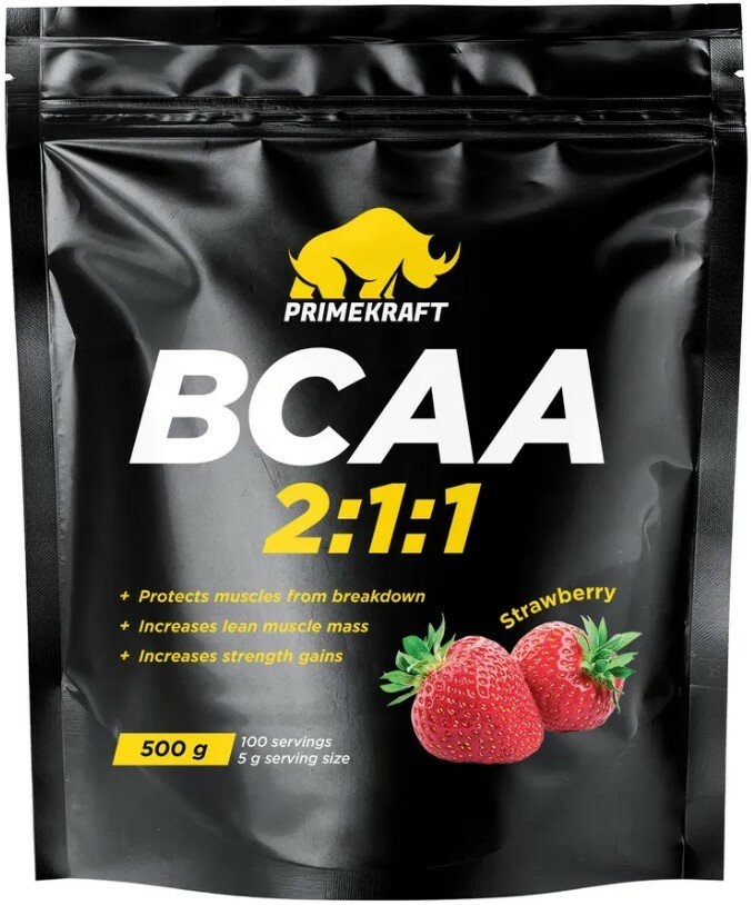 Prime Kraft Bcaa 2,1,1 500 г, клубника