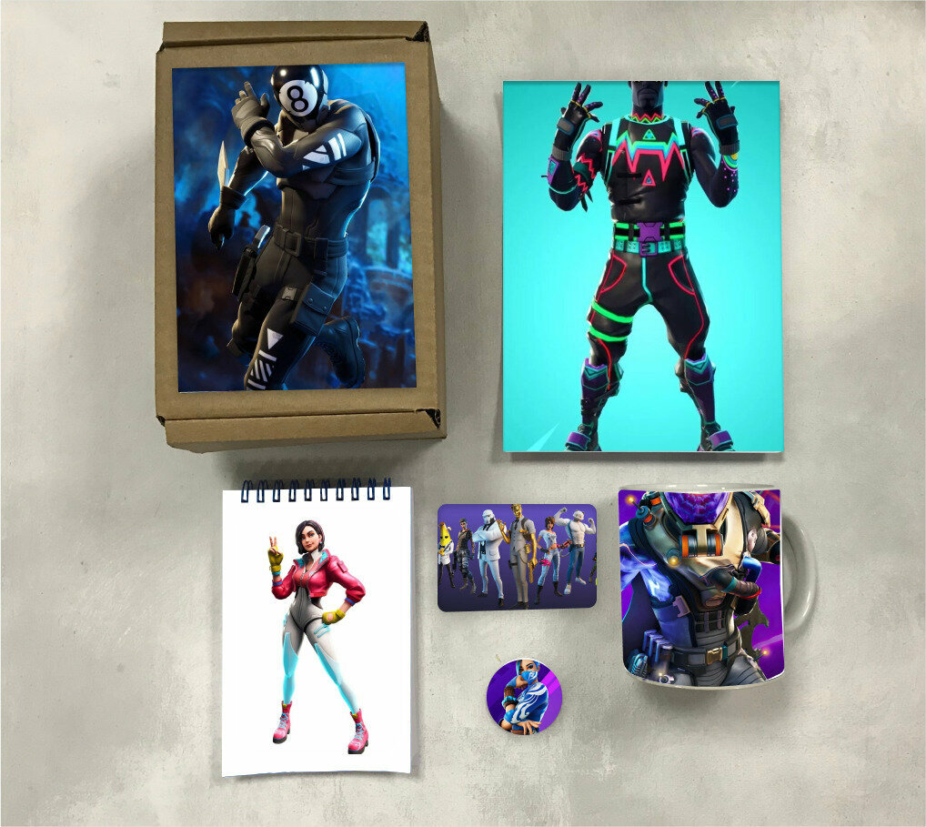 Подарочный бокс GOODbrelok принт "Фортнайт, Fortnite" - 0001