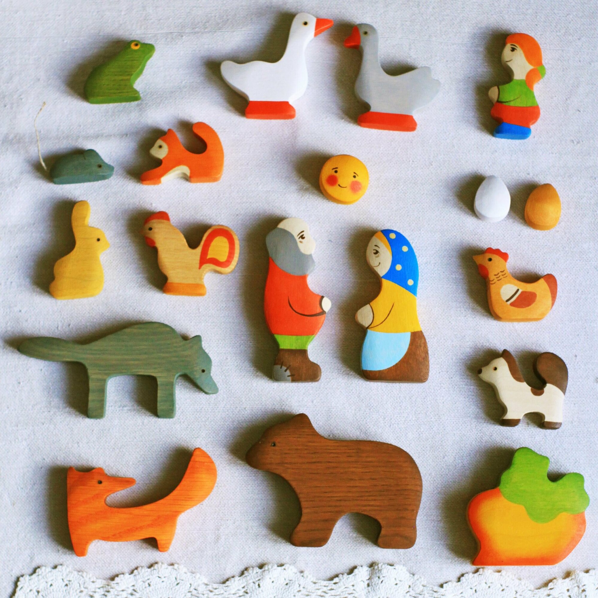 Мастерская Михеевых / Развивающие игрушки / Большой набор русских сказок / Деревянные игрушки