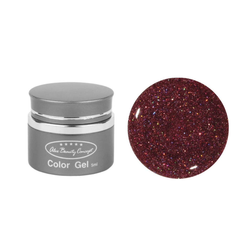 Alex Beauty Concept Гель для ногтей Srardust "Звездная пыль", 5 мл, цвет бордовый 60080