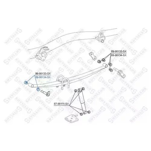 Втулка рессоры TOYOTA LAND CRUISER BJ75/HZJ75/PZJ75 84-99 STELLOX 8998134SX