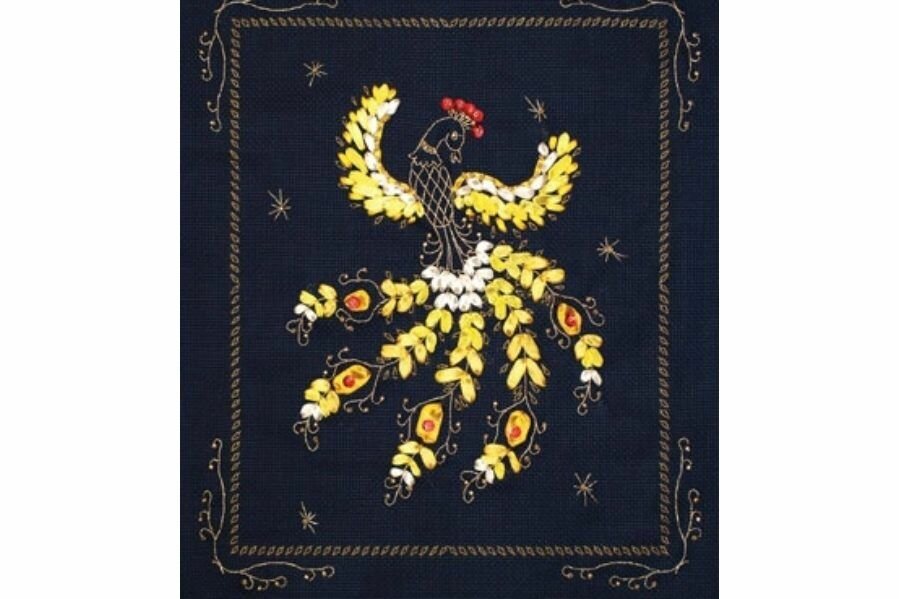 Набор для вышивания крестом, бисером, лентами и пайетками "Жар-Птица" ПТ-1069, 33х36 см, Panna